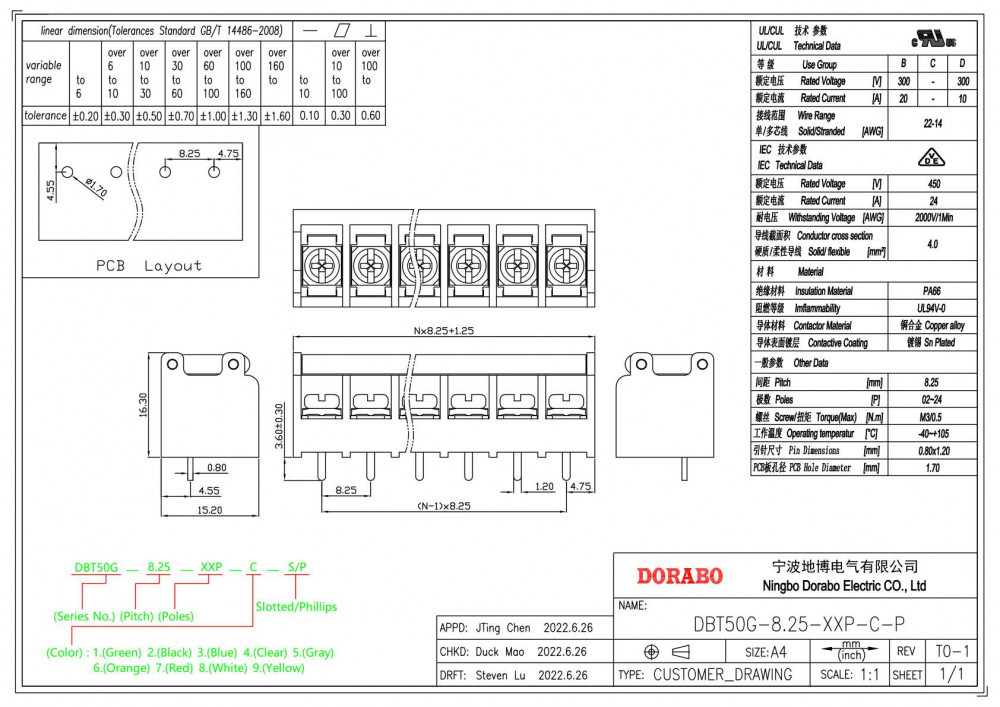 DORABO DBT50G drawing page