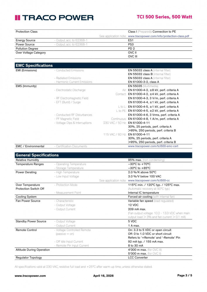 TCI 500 technical document page 3