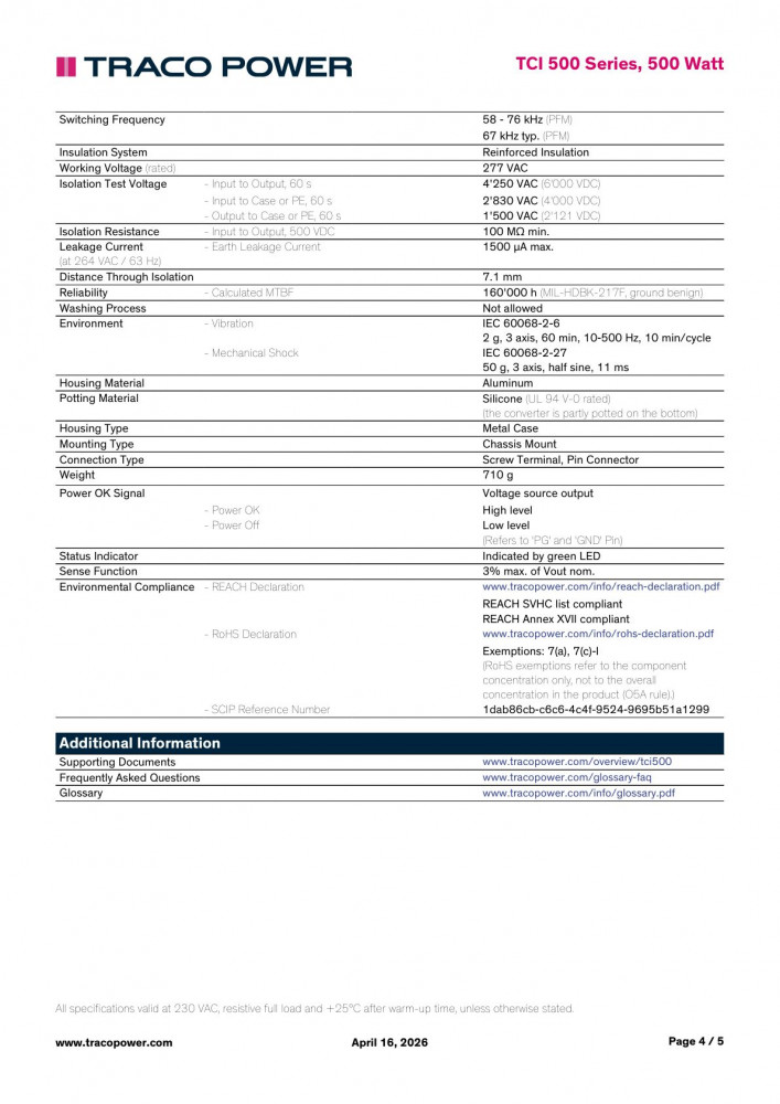 TCI 500 technical document page 4