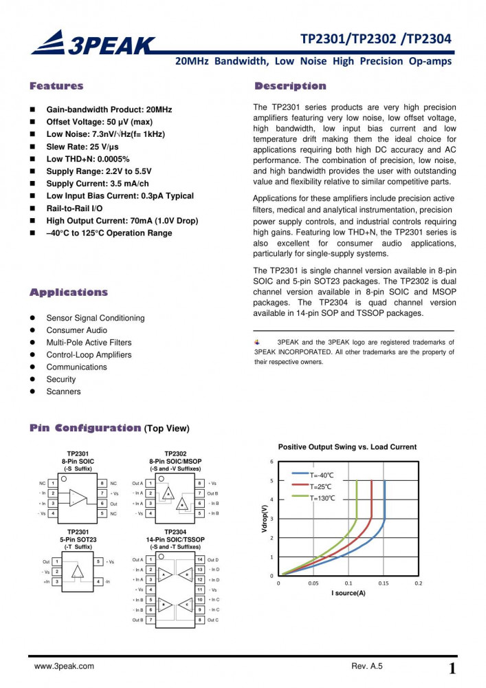 TP2304 datasheet page 1