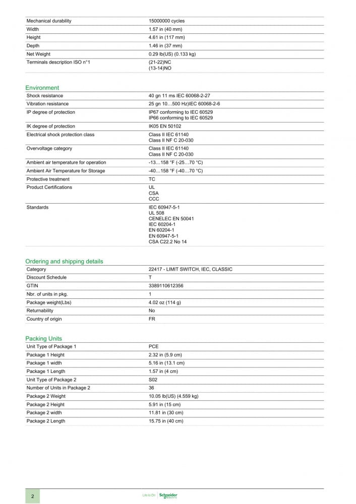 XCKS102H29 technical document page 2