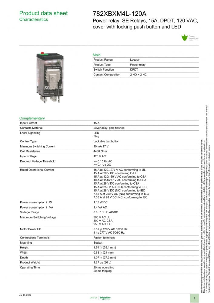 782XBXM4L120A technical document page 1