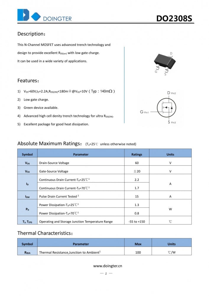 DO2308S datasheet page 1