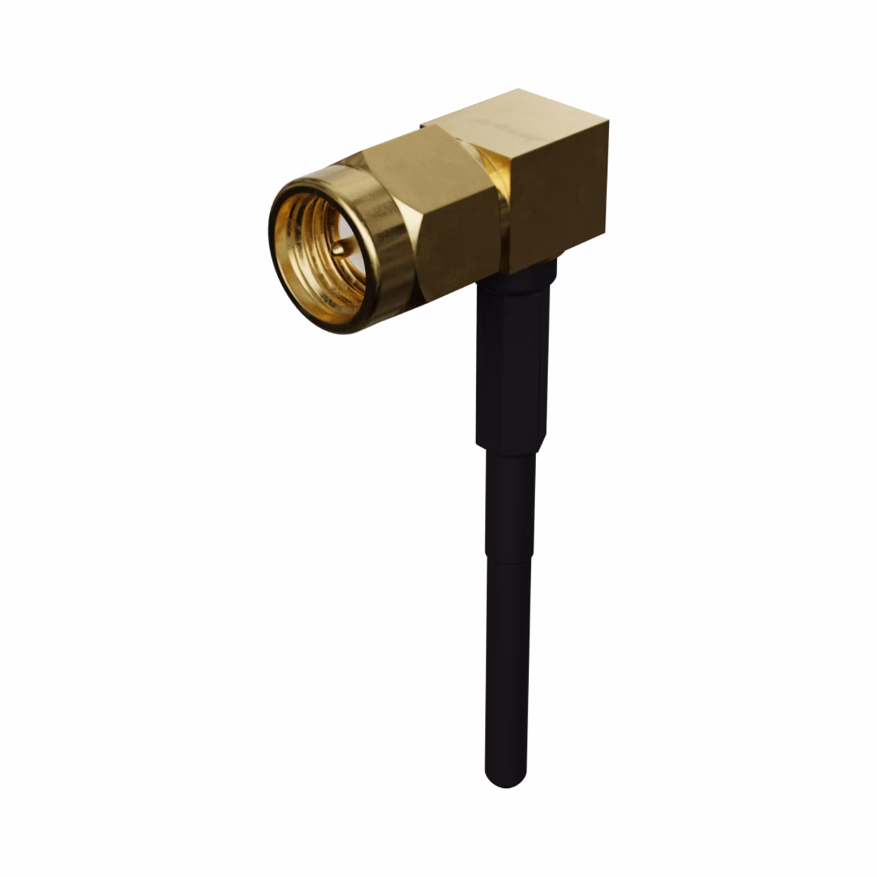 SMA Plug, Right-Angle, Crimp, RG-174, RG-188 and RG-316 Cable, Brass Body, Gold (Au) Plated, Shrink Tube Included, Tray, 50 Ohms for sale