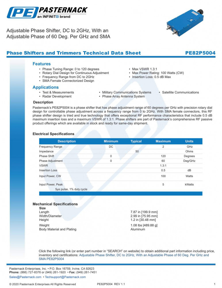 PE82P5004 technical document page 1