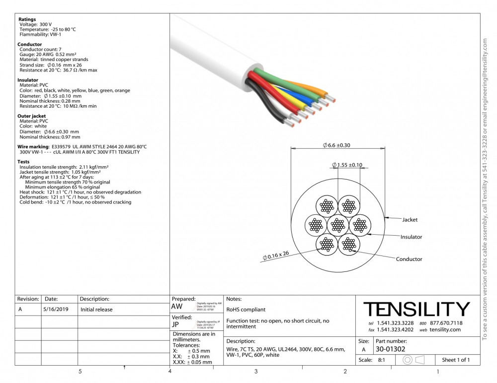 Tensility International 30-01302 product specification sheet