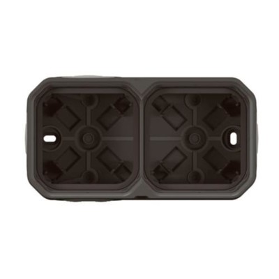 Plexo™ - 2-gang surface box with 4 membrane glands (3x1 entry + 1x2 entries) - Horizontal and vertical - IP55 - Anthracite for sale