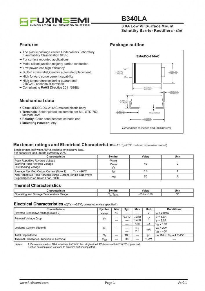 B340LA technical document page 1