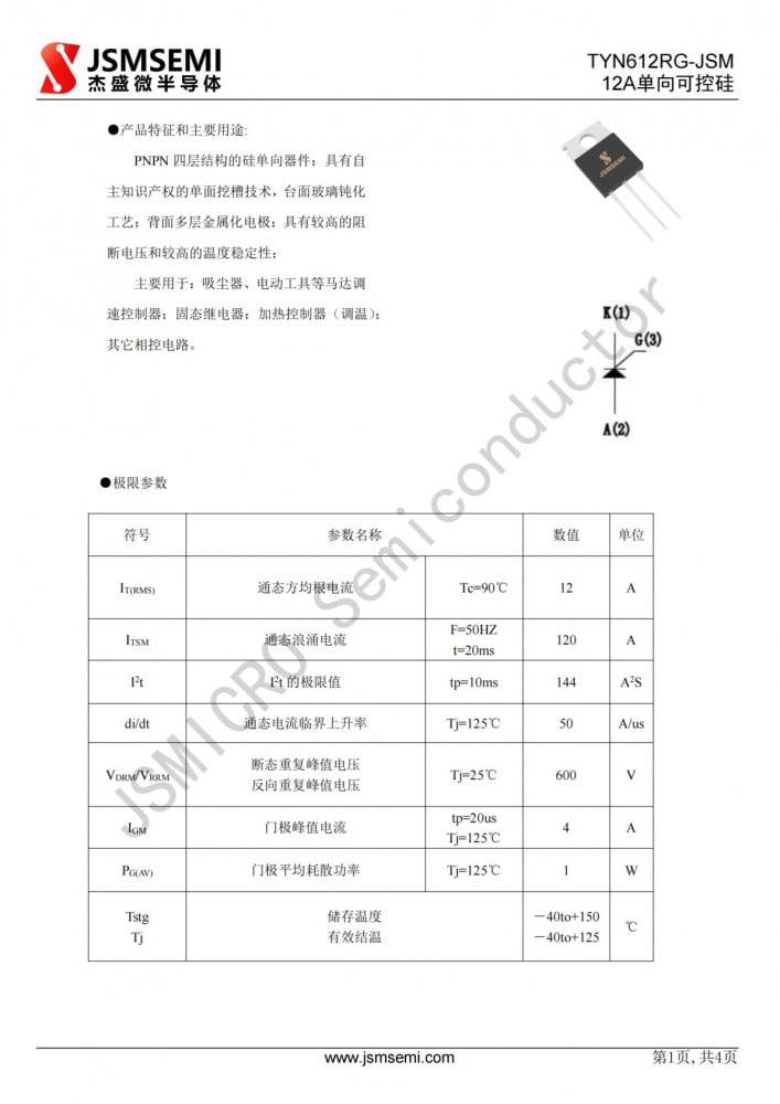 TYN612RG-JSM datasheet page 1