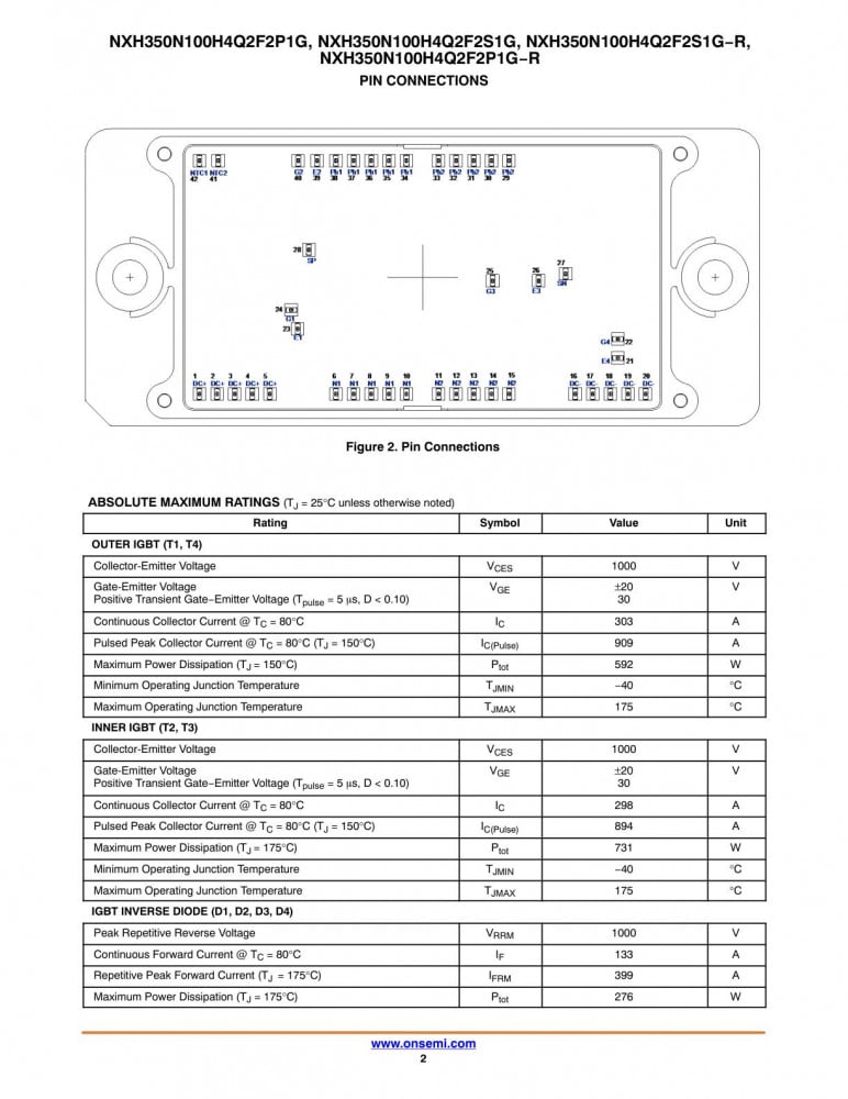 NXH350N100H4Q2F2P1G datasheet page 2