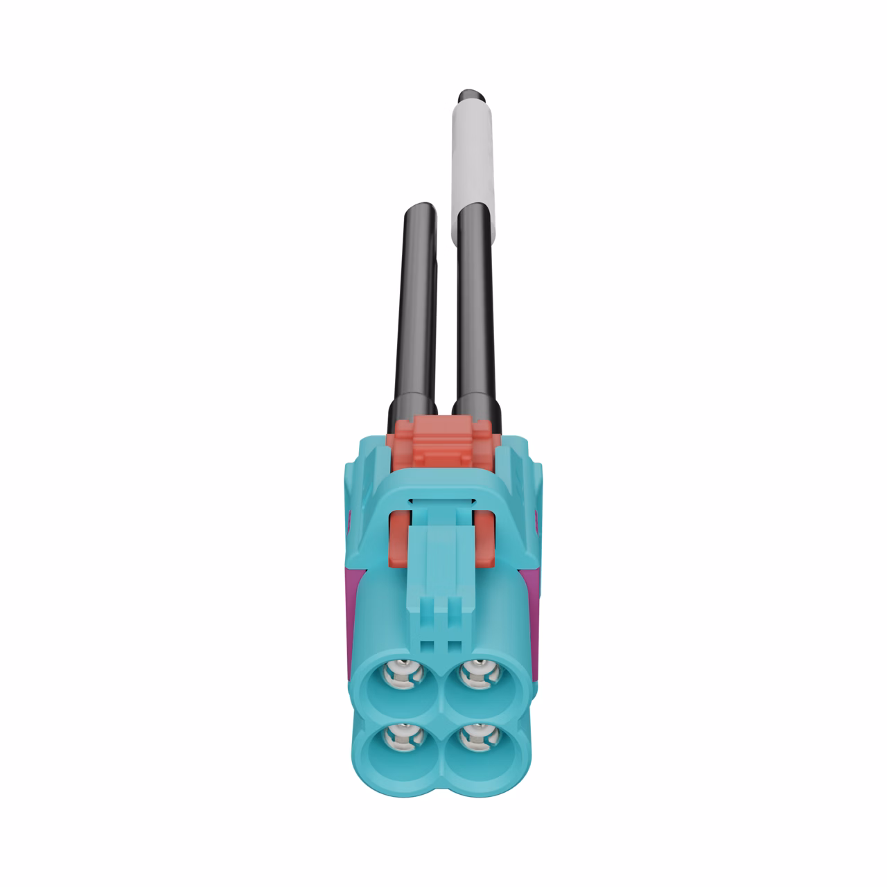 HFM Straight Quad Jack-to-Pigtail Off-the-Shelf (OTS) Cable Assembly, Key Z Water Blue, RG-174 Cable, 1000.00mm Length, 50 Ohms for sale