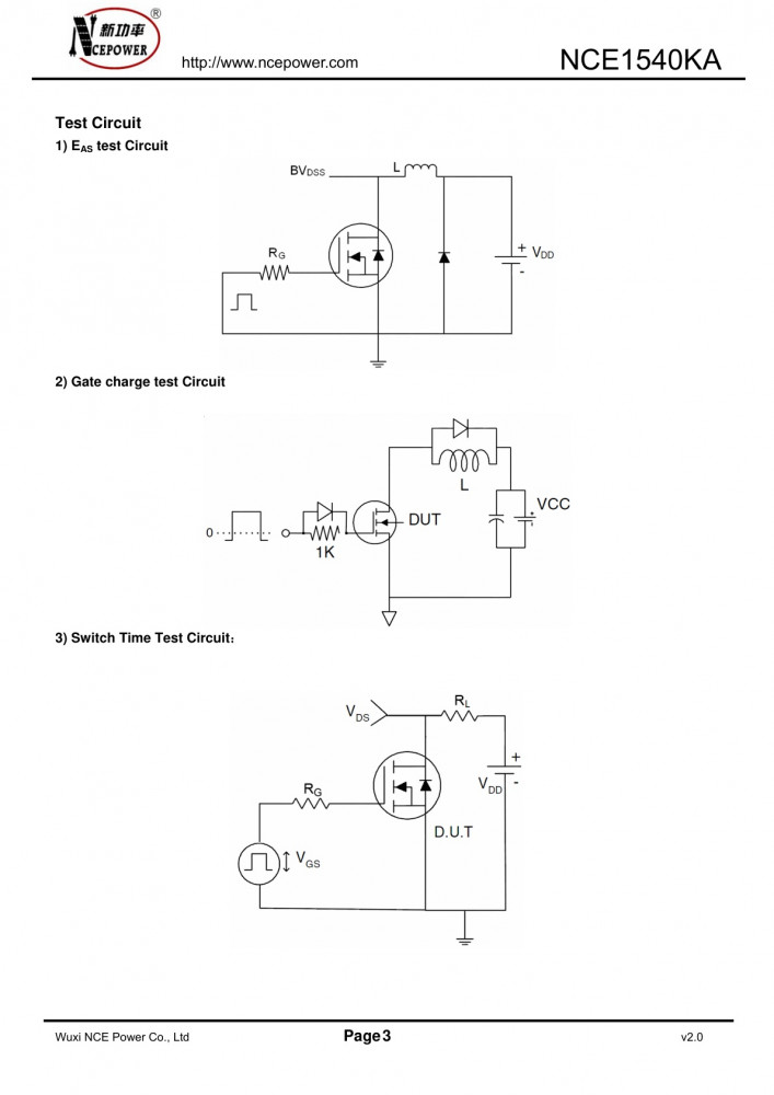 NCE1540KA datasheet page 3