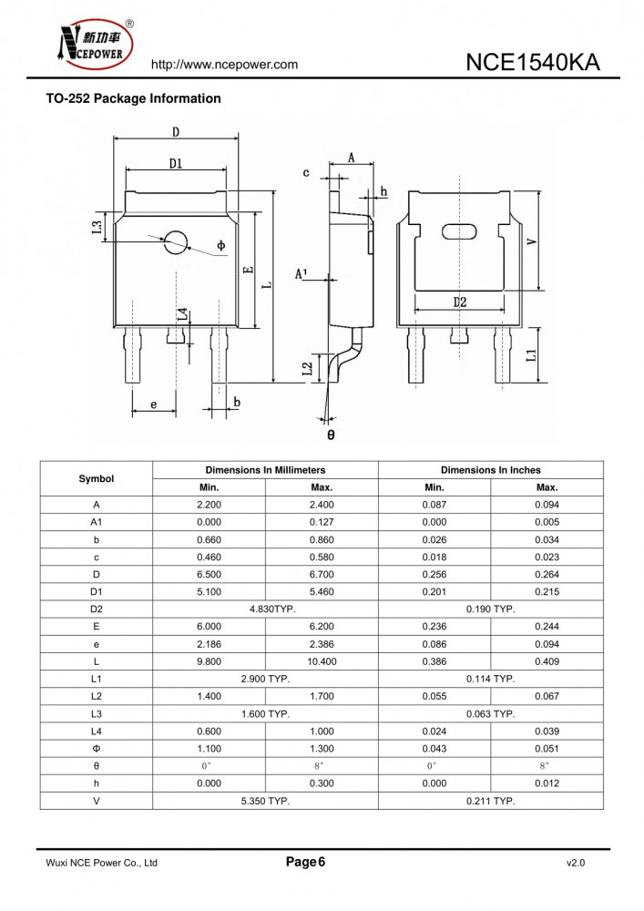 NCE1540KA datasheet page 6