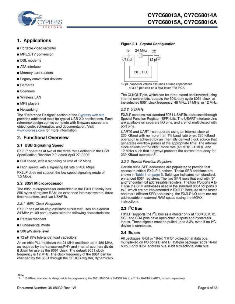 CY7C68013A datasheet page 4