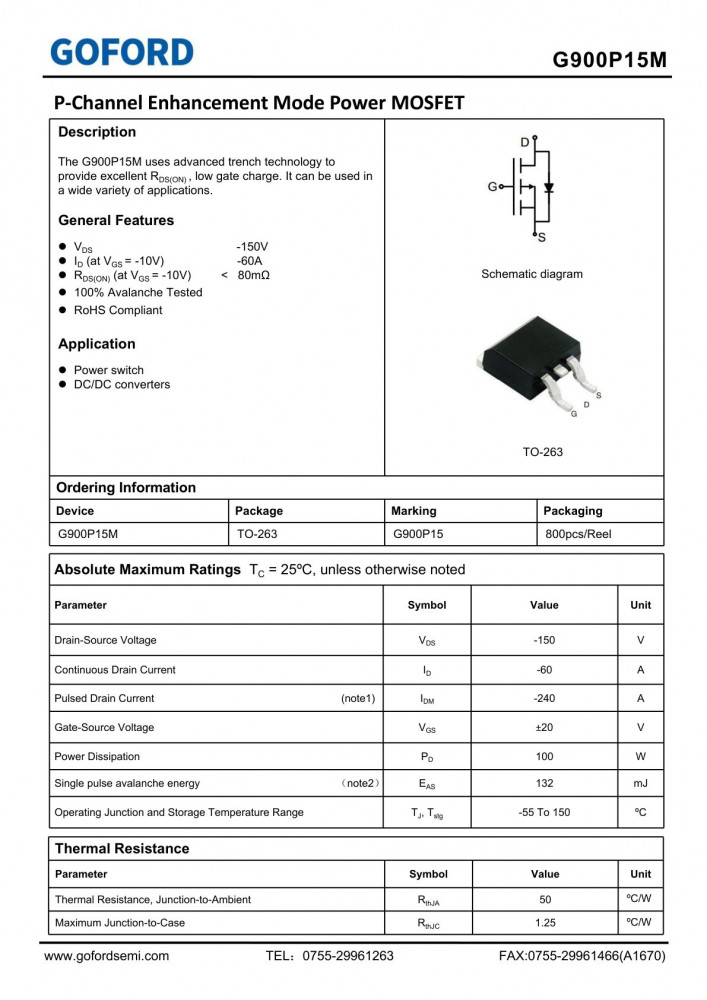 G900P15M datasheet page 1