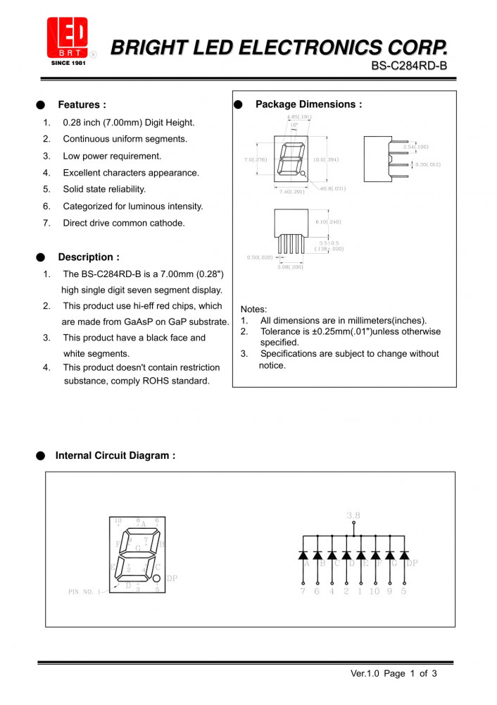 BS-C284RD-B technical document page 1