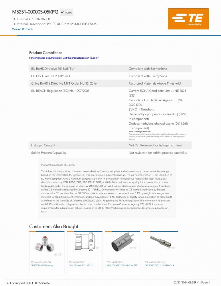 M5251-000005-05KPG technical document page 1