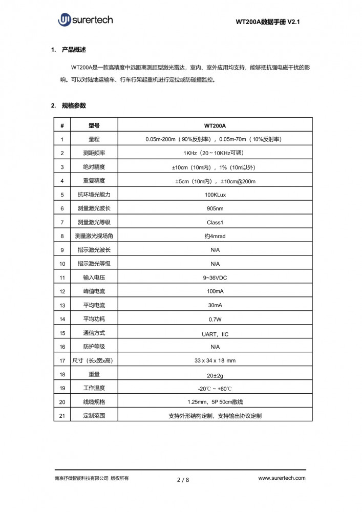 WT200A-U technical document page 2
