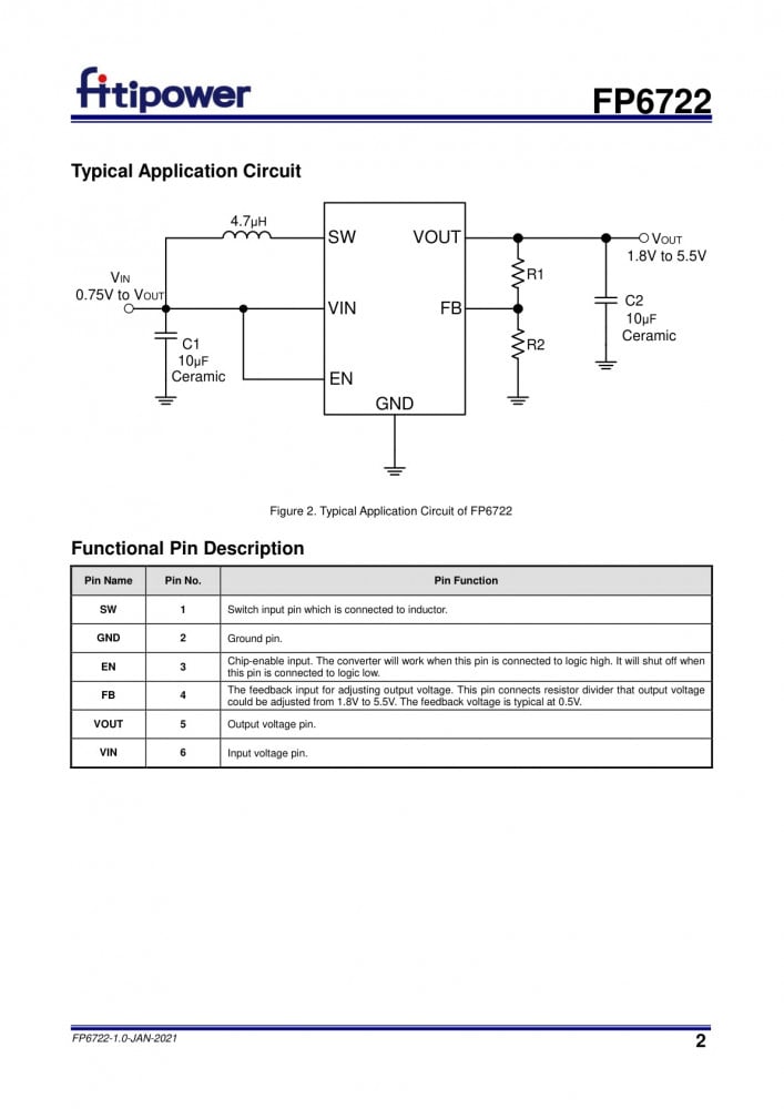FP6722S6 datasheet page 2