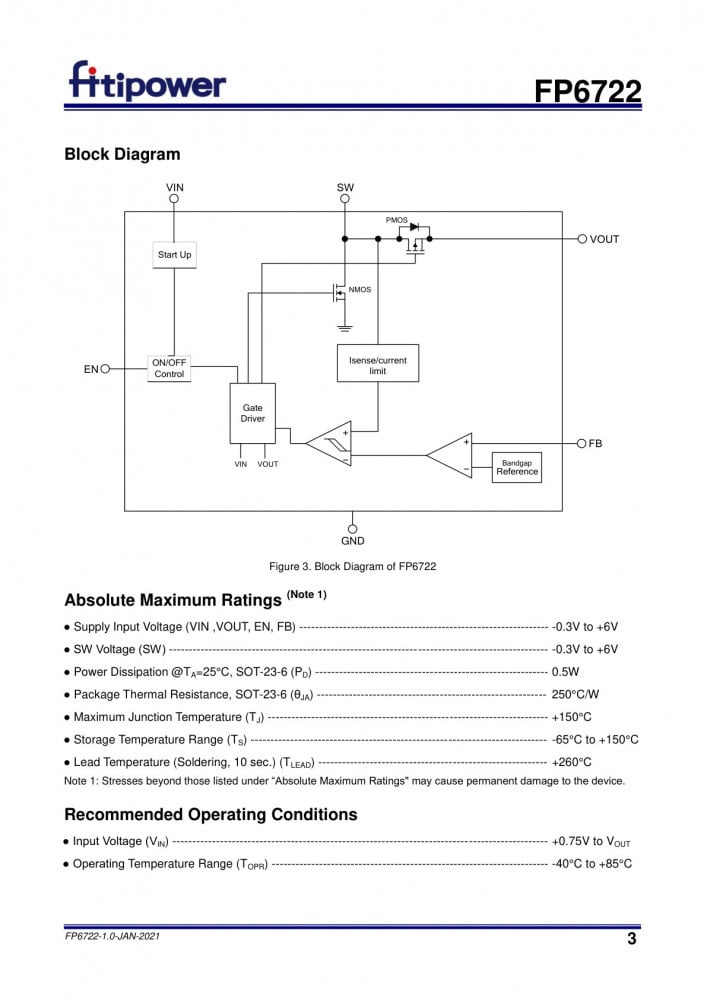 FP6722S6 datasheet page 3