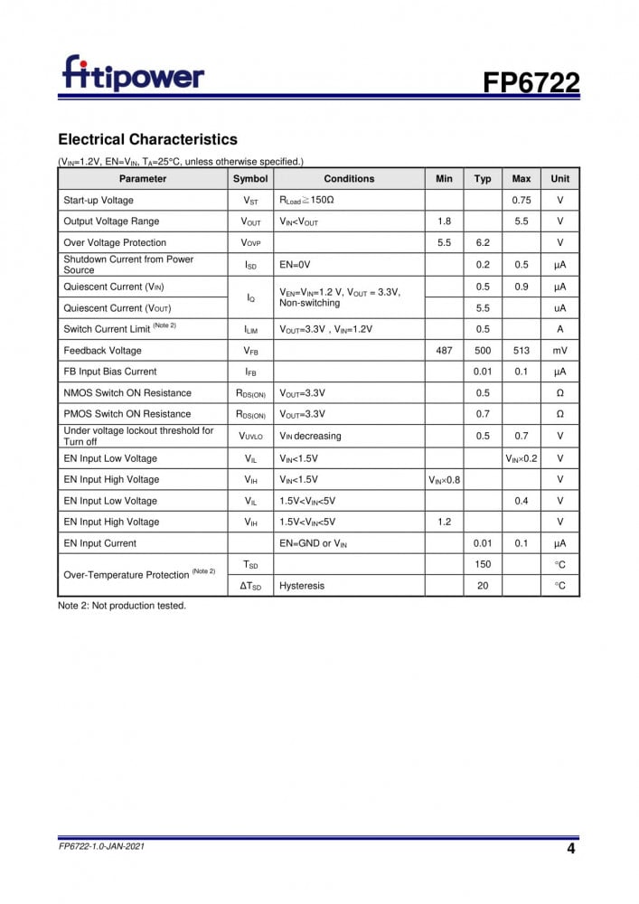 FP6722S6 datasheet page 4