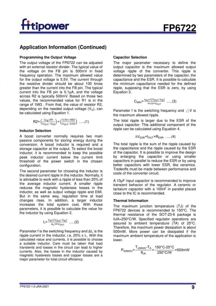 FP6722S6 datasheet page 9