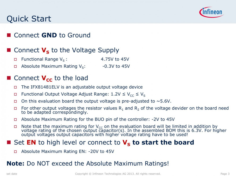 IFX81481 evaluation board guide page 3