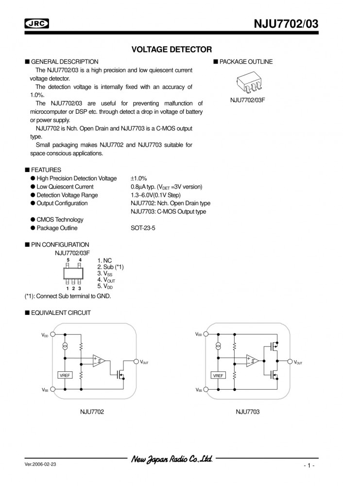 NJU7703 datasheet page 1