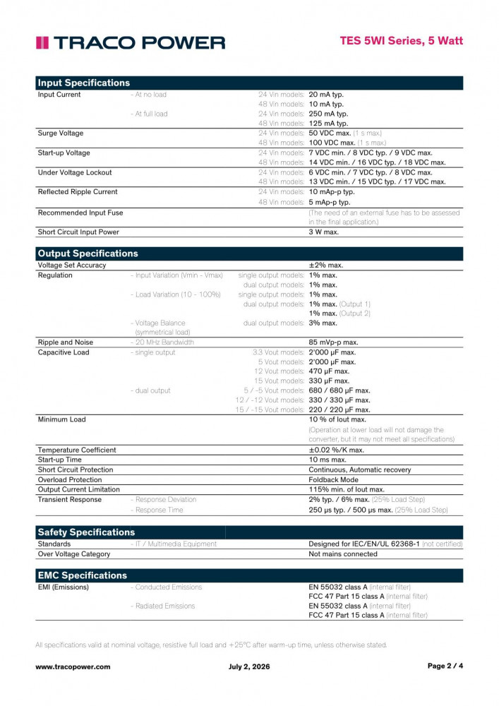 TES 5WI technical document, page 2