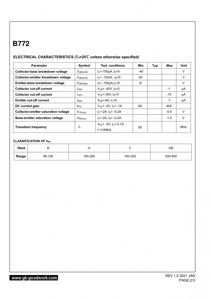 GOODWORK B772 datasheet page 2