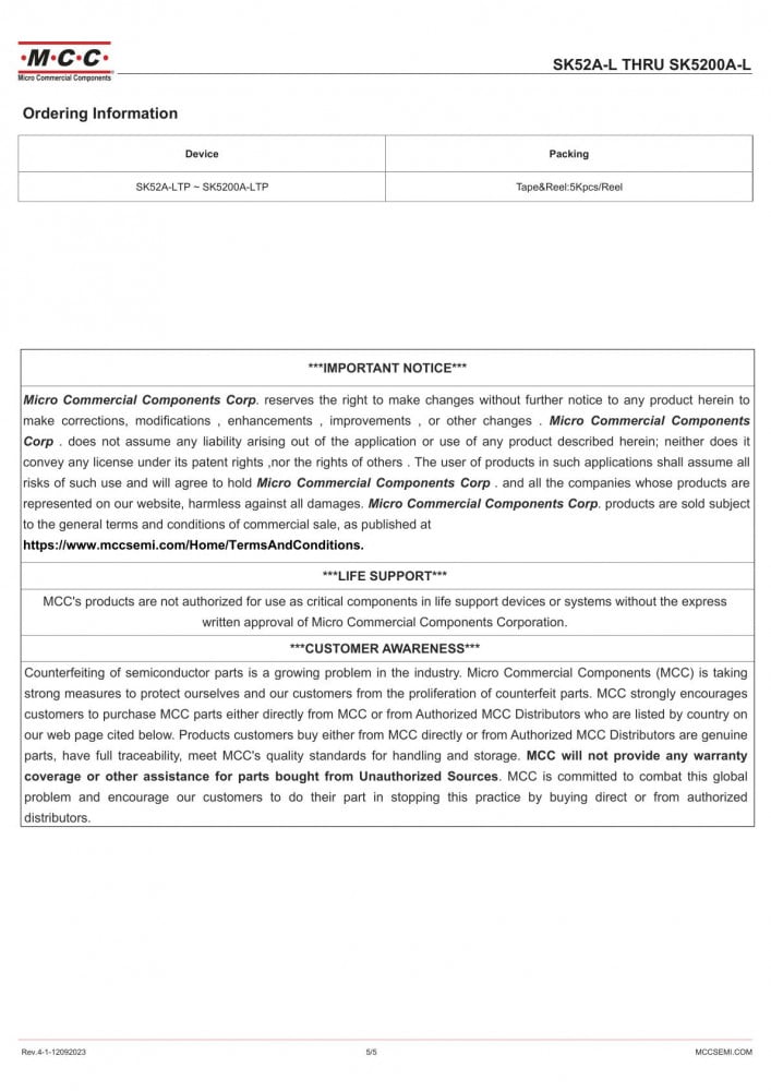 SK510A-LTP datasheet page 5
