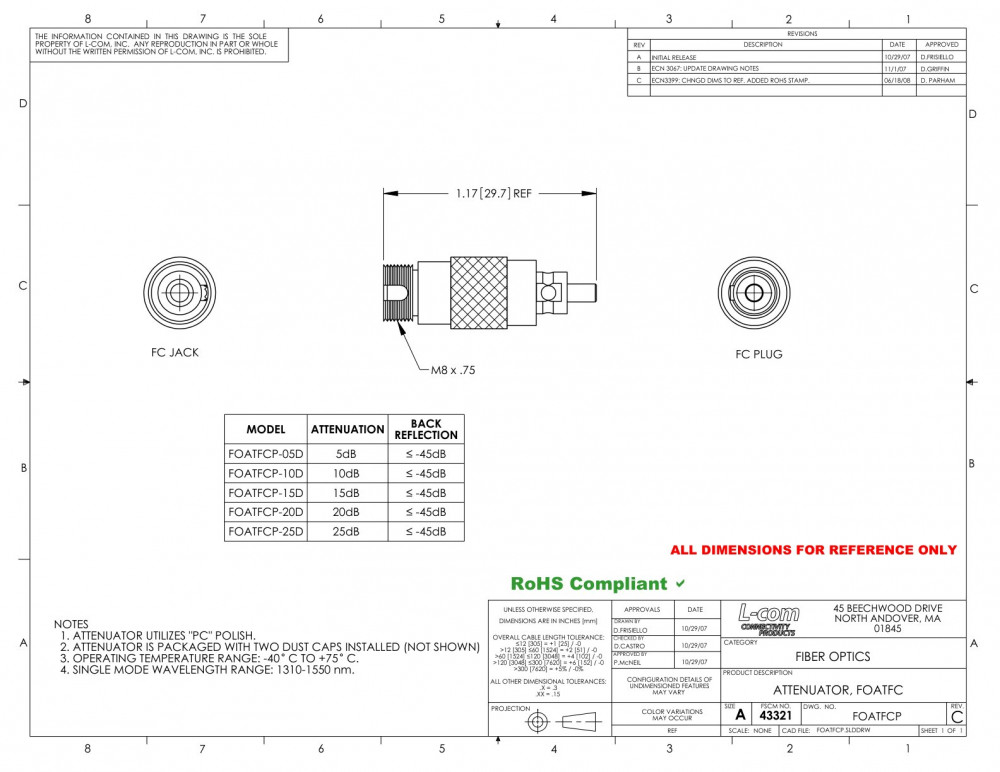 L-com FOATFCP-10D technical document preview