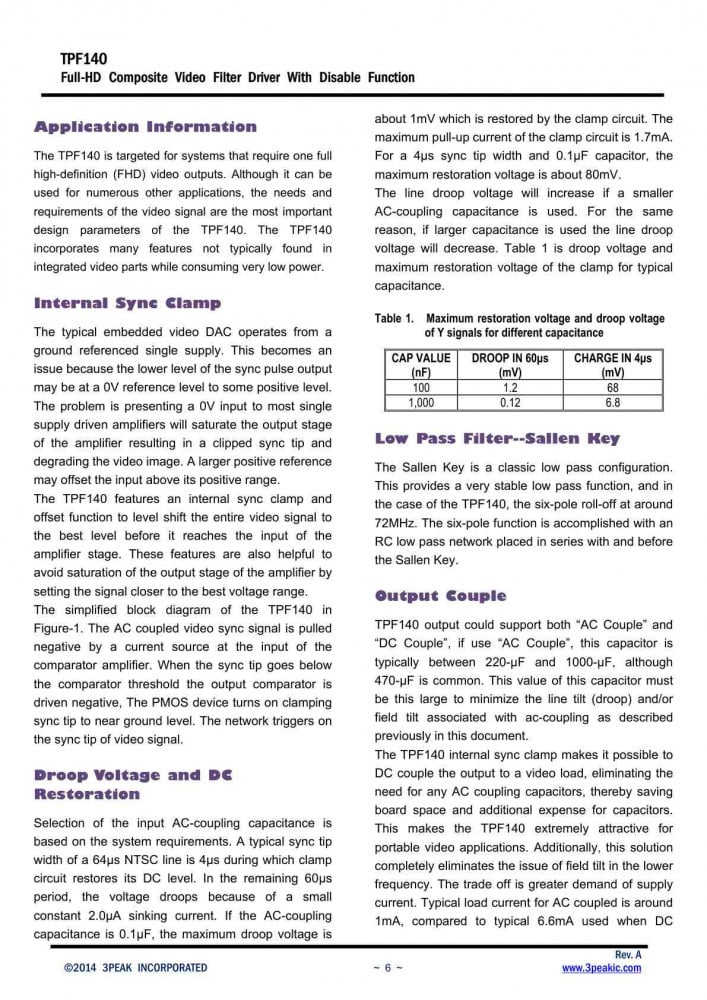 TPF140-TR datasheet page 6