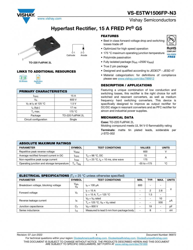 VS-E5TW1506FP-N3 datasheet page 1