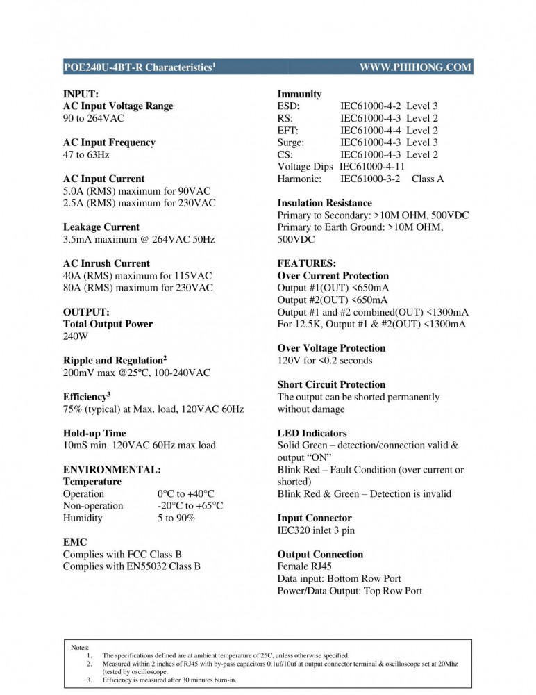 POE240U-4BT-R product document page 2