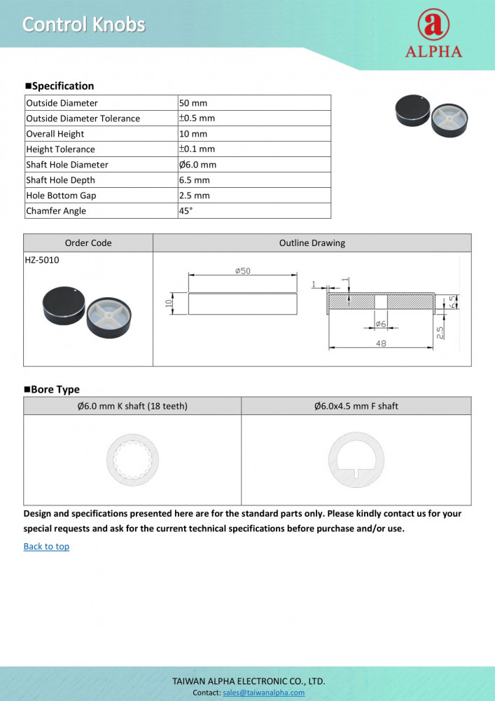 HZ-1516.5 product specification and outline drawing page