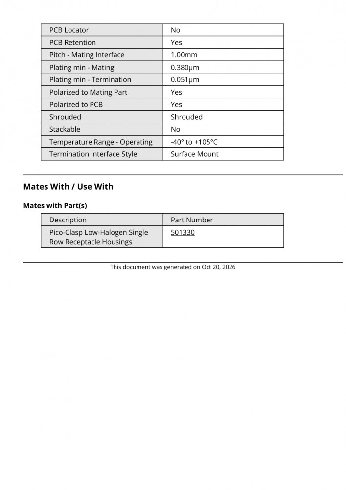 Product document image 3 for MOLEX 2083811315