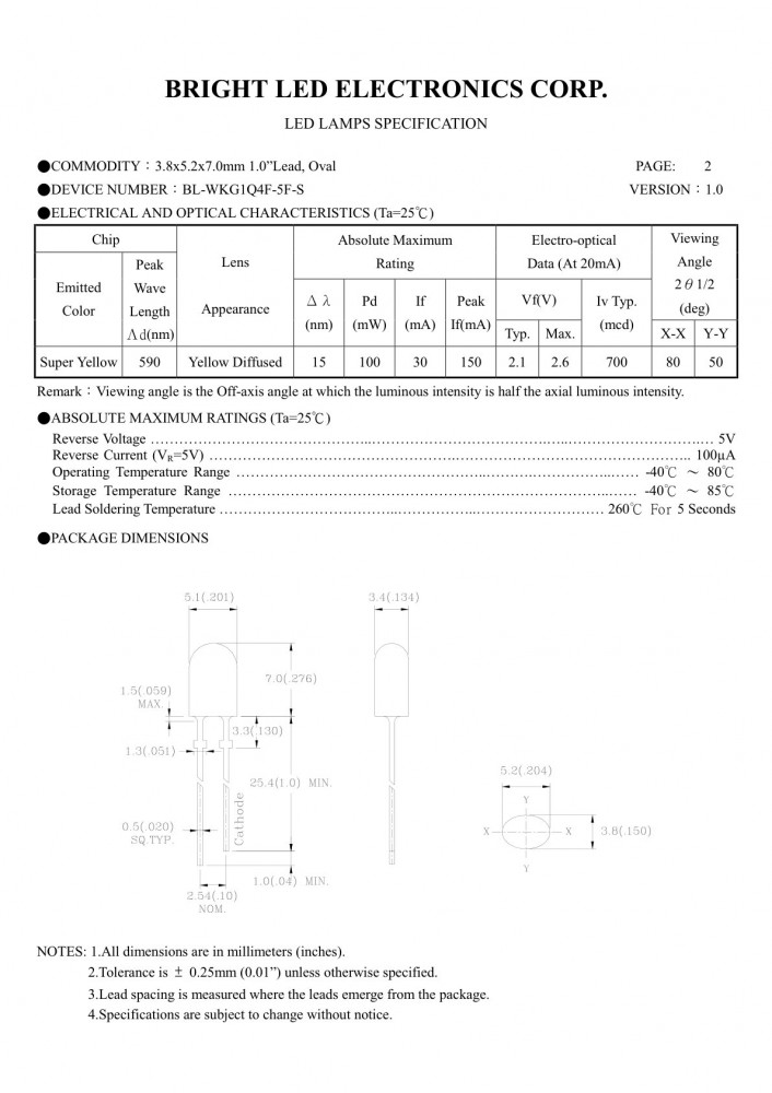 BL-WKG1Q4F-5F-S specification document page 1