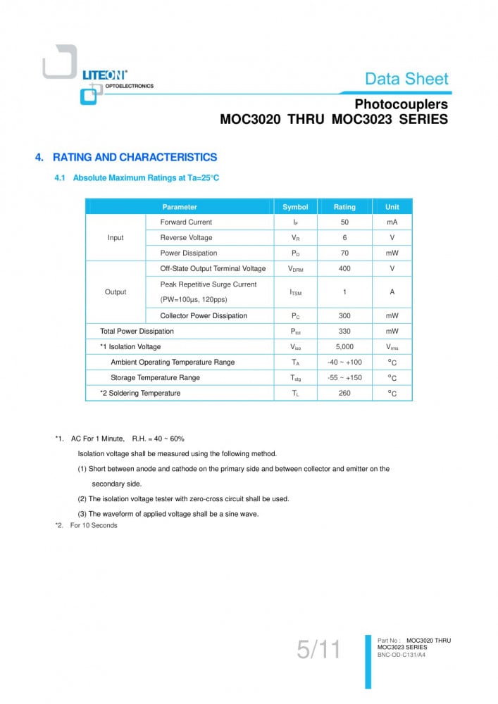 MOC3023 datasheet page 6