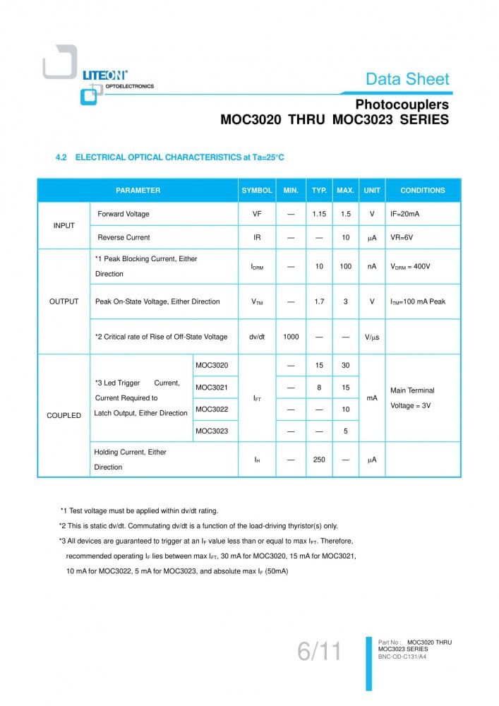 MOC3023 datasheet page 7