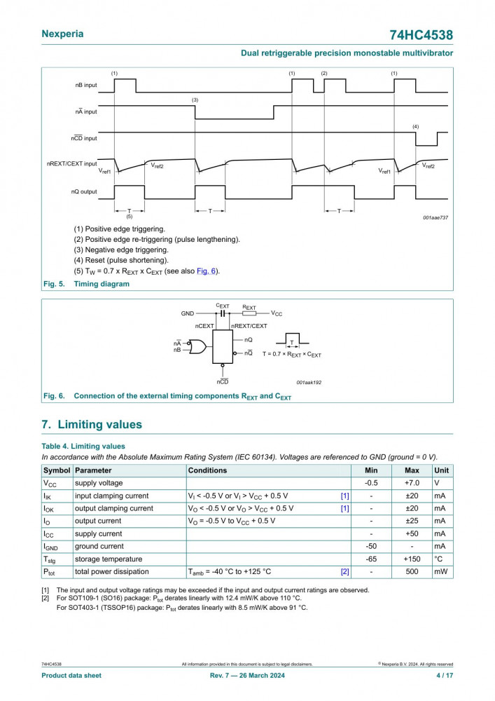 74HC4538D datasheet page 4