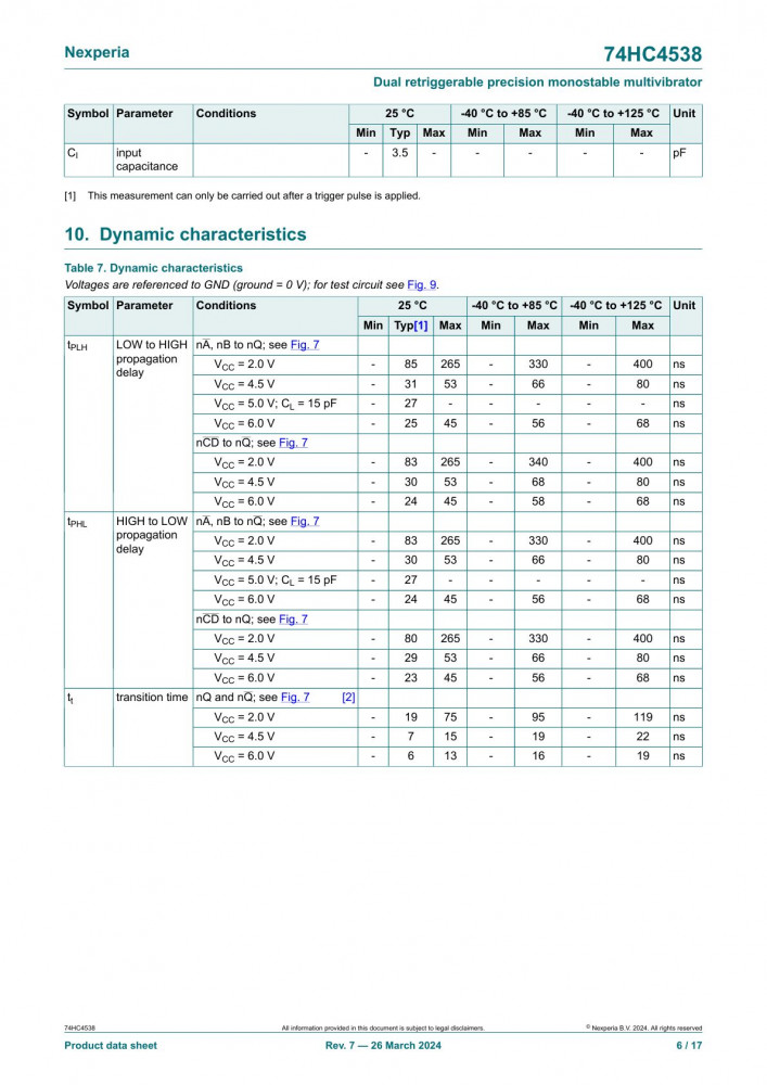 74HC4538D datasheet page 6
