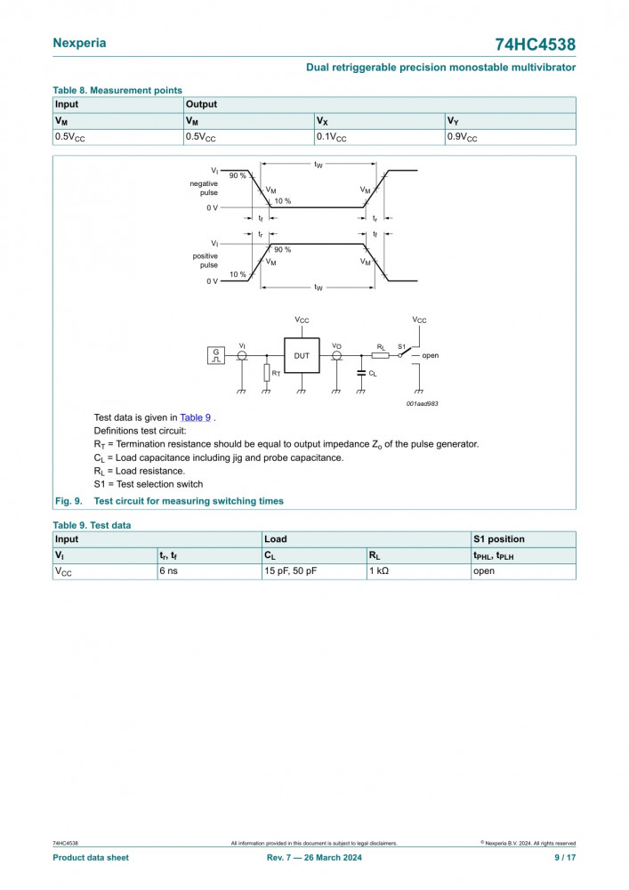 74HC4538D datasheet page 9