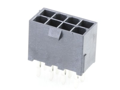 Mini-Fit BMI Header, Dual Row, Right-Angle, 6 Circuits, for 6.35mm PCB Thickness, 260C Wave Solderable, Tin (Sn) Plating
