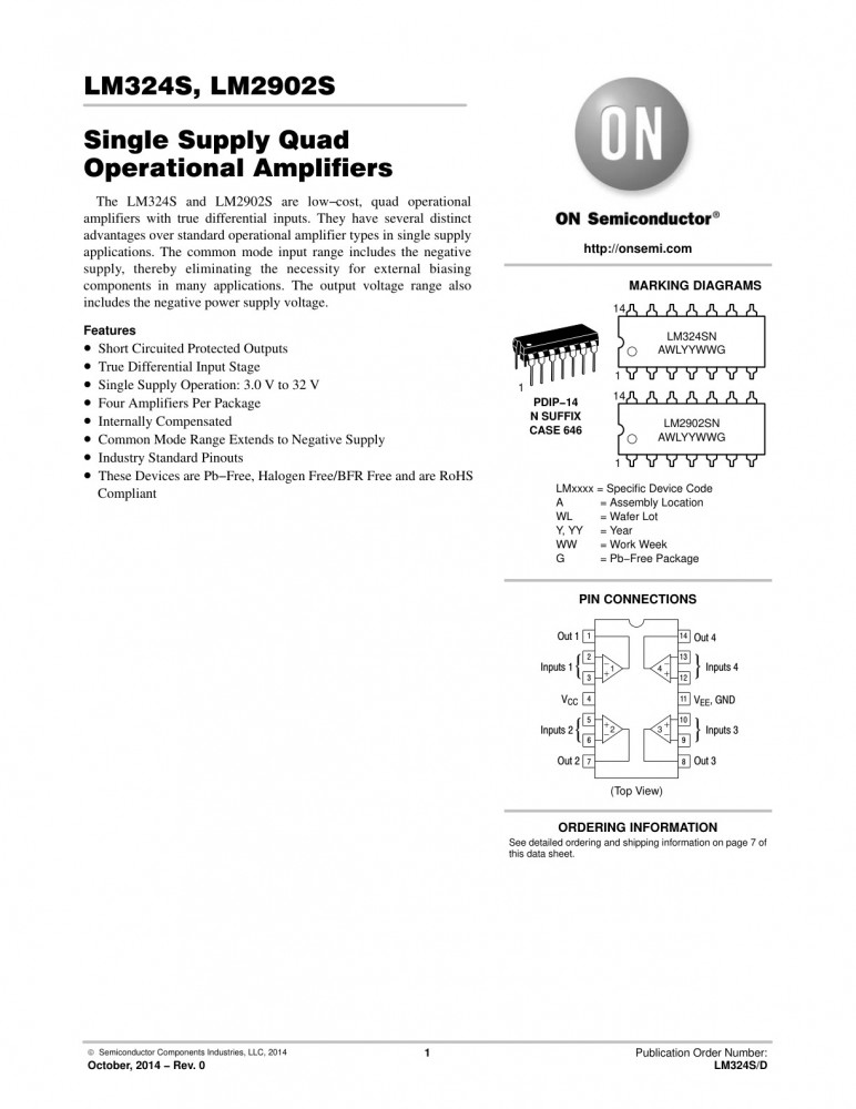 LM324S datasheet page 1