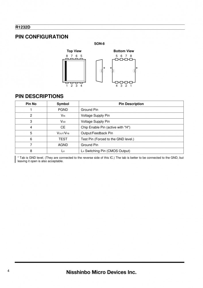 R1232D datasheet page 4