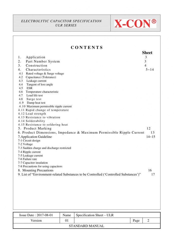 ULR specification sheet, page 3