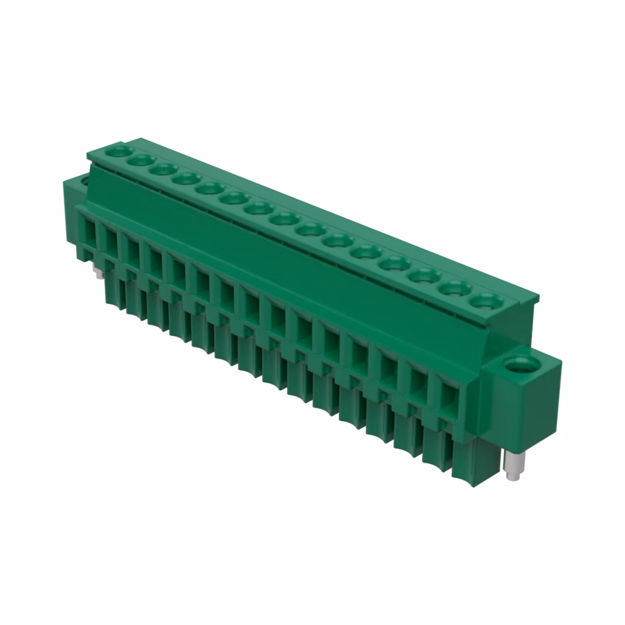 3.81mm Pitch Eurostyle Vertical Plug, with Retention Screws, Rear Wire Entry, Green Housing, Gold (Au) Plated, 15 Circuits for sale