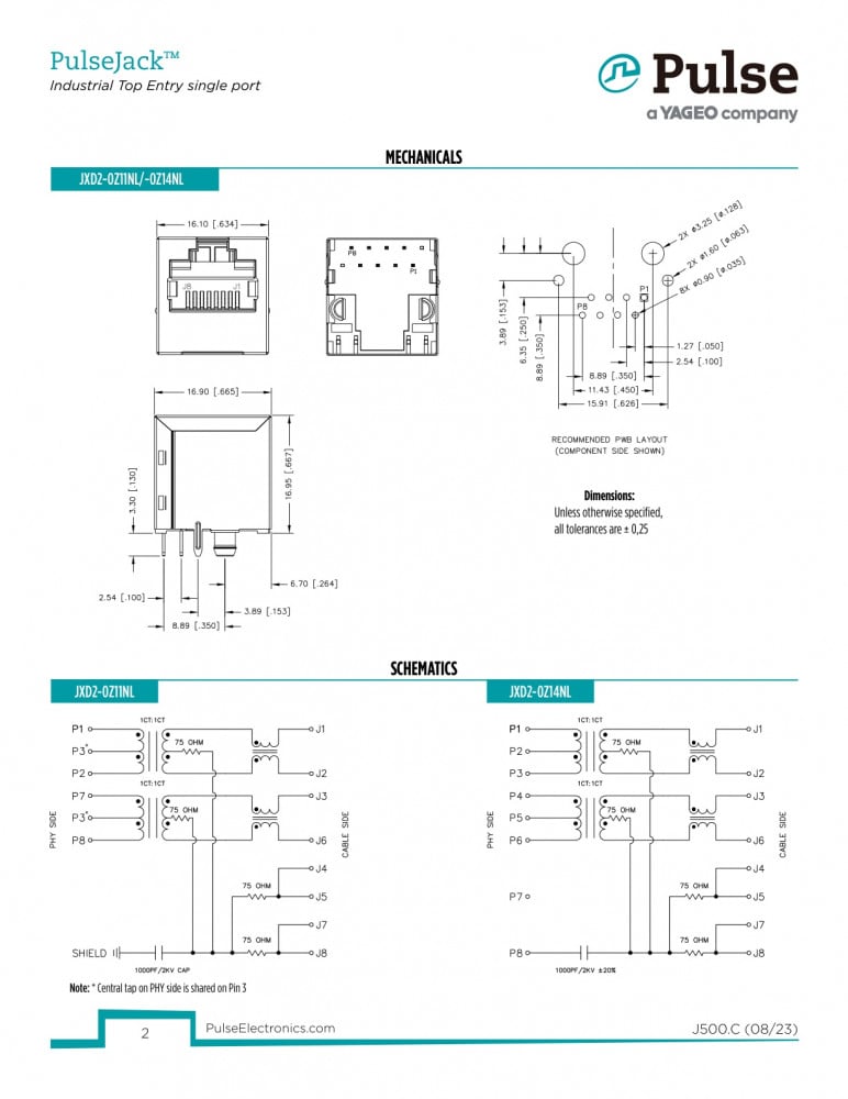 JXD2 series datasheet page 2