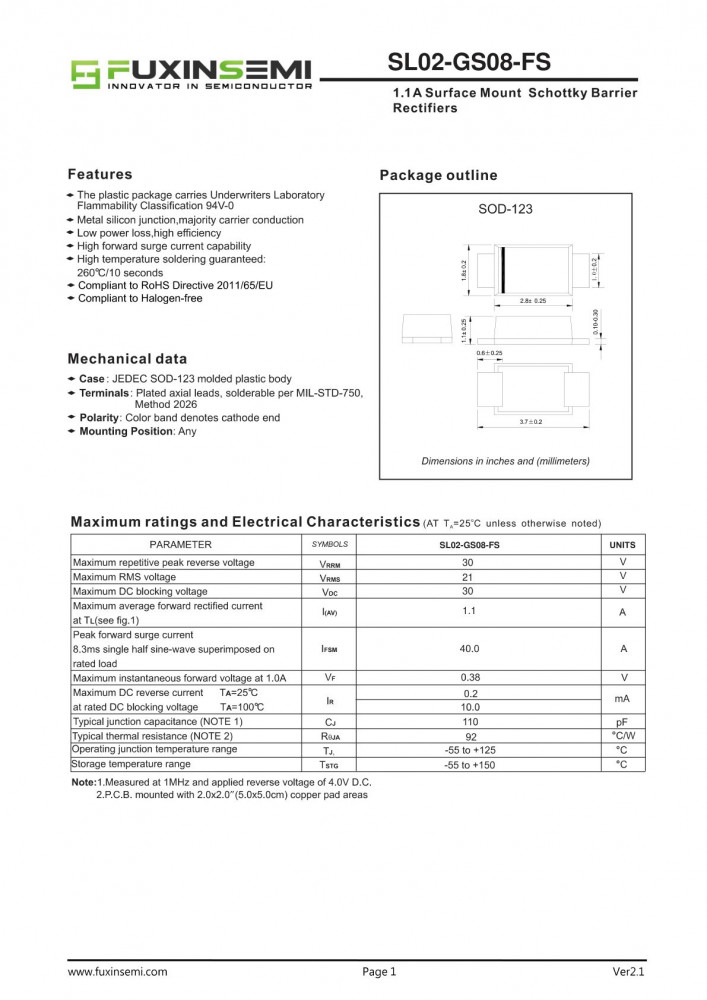 SL02-GS08-FS datasheet page 1